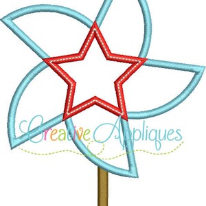 Patriotic Star Pinwheel Digital Machine Embroidery Applique Design 4 ...