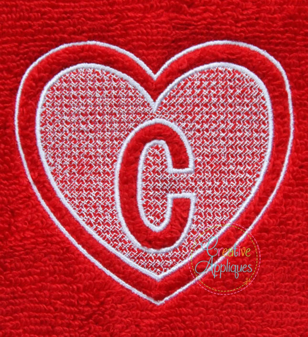 Embossed Heart Alphabet Digital Machine Embroidery Design 5 Sizes ...