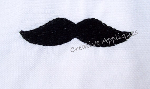 Mustache Mini Miniature Fill Stitch Machine Embroidery Design | Etsy