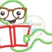 Reading Bookworm Digital Machine Embroidery Applique Design 5 Sizes ...