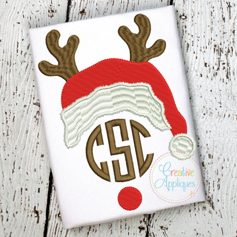 Reindeer Monogram Embroidery Design Machine Embroidery 4 Sizes ...