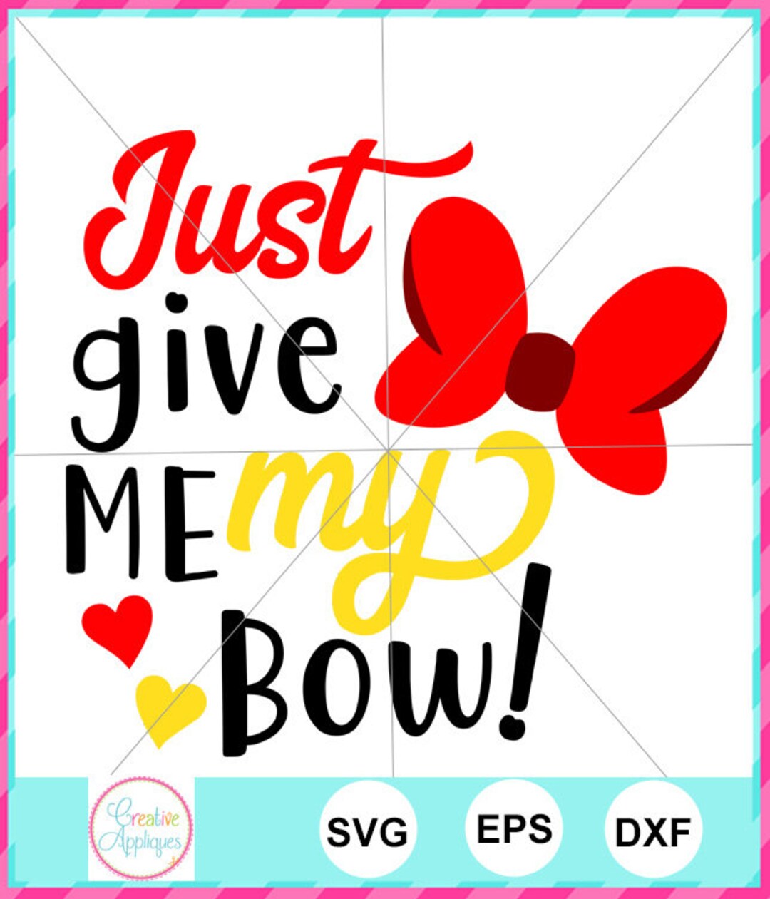Just Give Me My Bow Svg, Girl Mouse Svg, Princess Svg, SVG EPS DXF ...