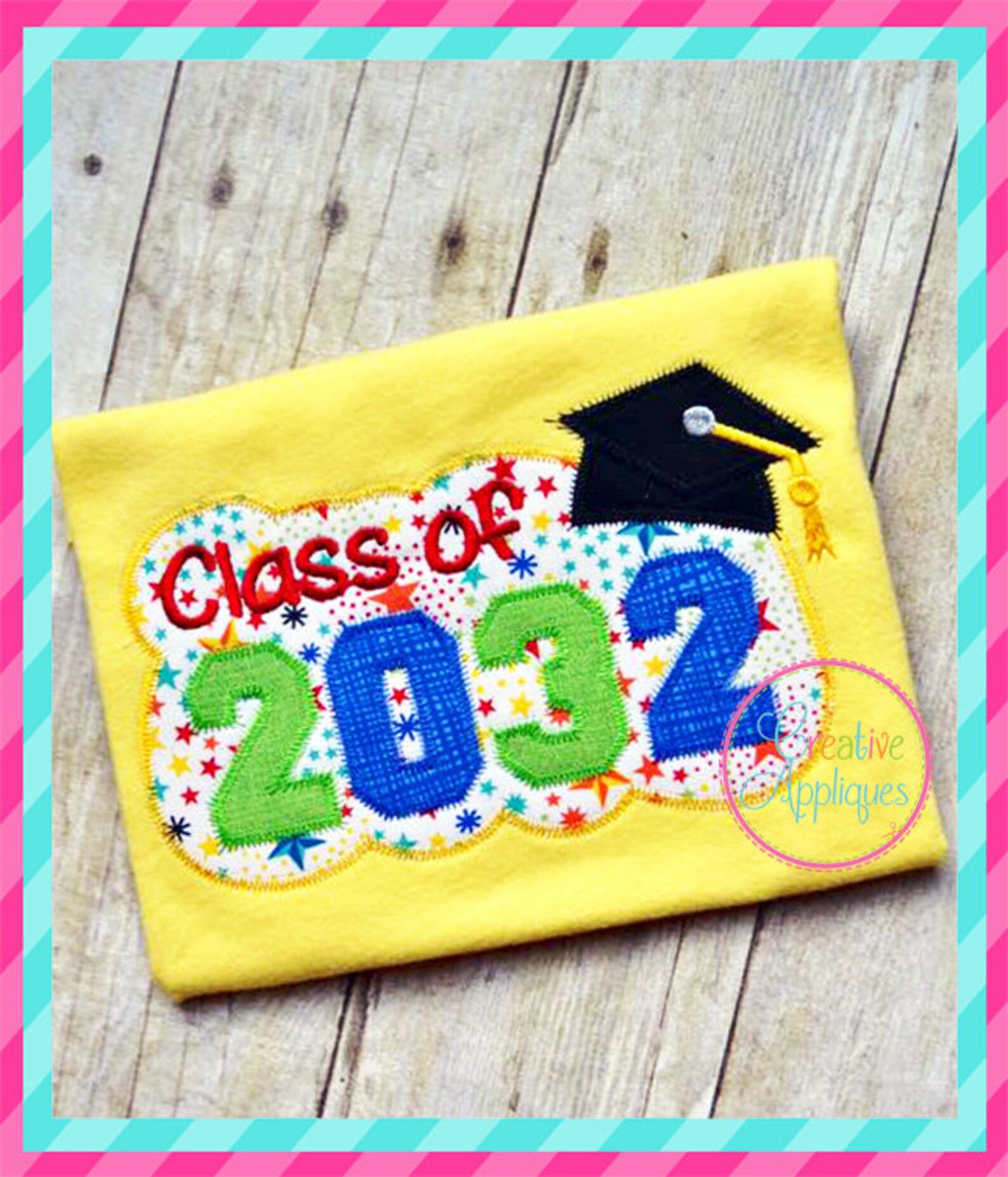 Zigzag Stitch Class of 2032 Graduation Digital Machine Embroidery ...