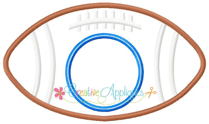 Football Monogram Applique Digital Machine Embroidery Design 4 Sizes - Etsy