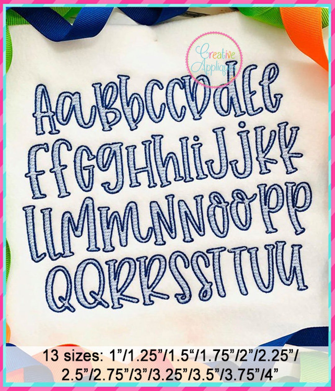 13 Sizes Farmhouse Lemonade Sketch Embroidery Alphabet Font Digital ...