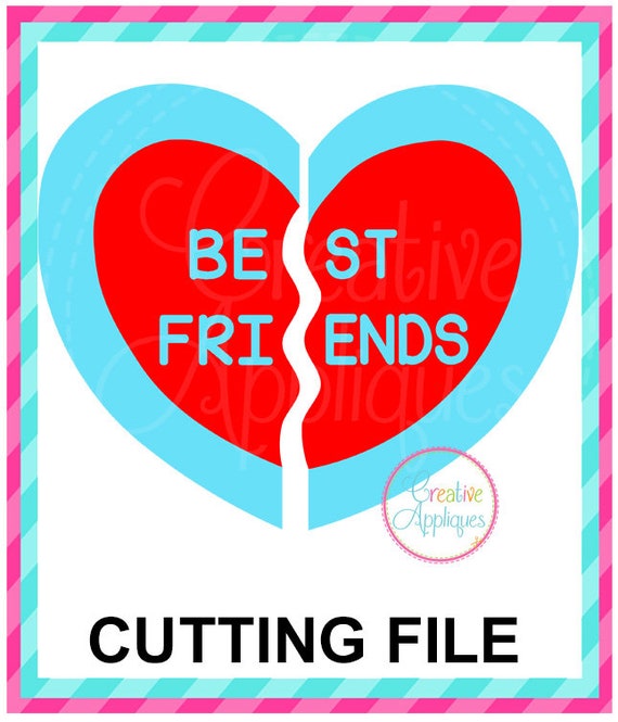 EXCLUSIVE SVG Eps DXF Best Friends Split Hearts Bff Svg Best | Etsy