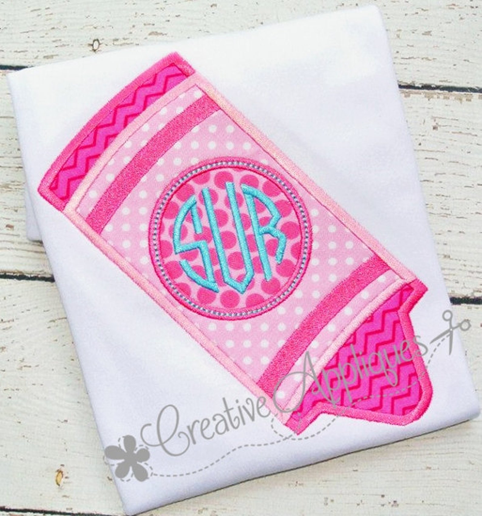 Crayon Monogram Digital Machine Embroidery Applique Design 4 Sizes - Etsy