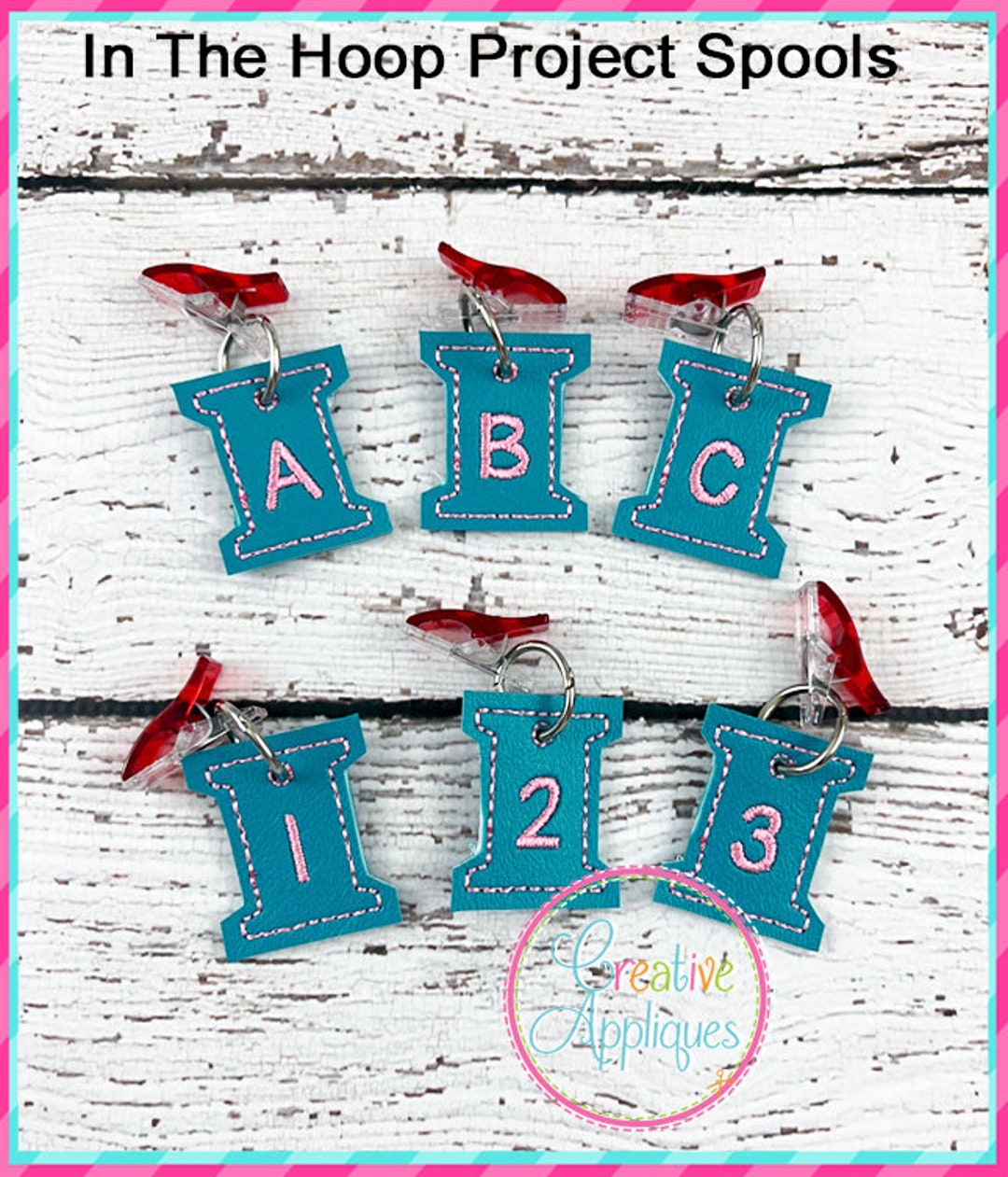 In the Hoop Project Spools Label Tags Machine Embroidery Design, Fabric ...