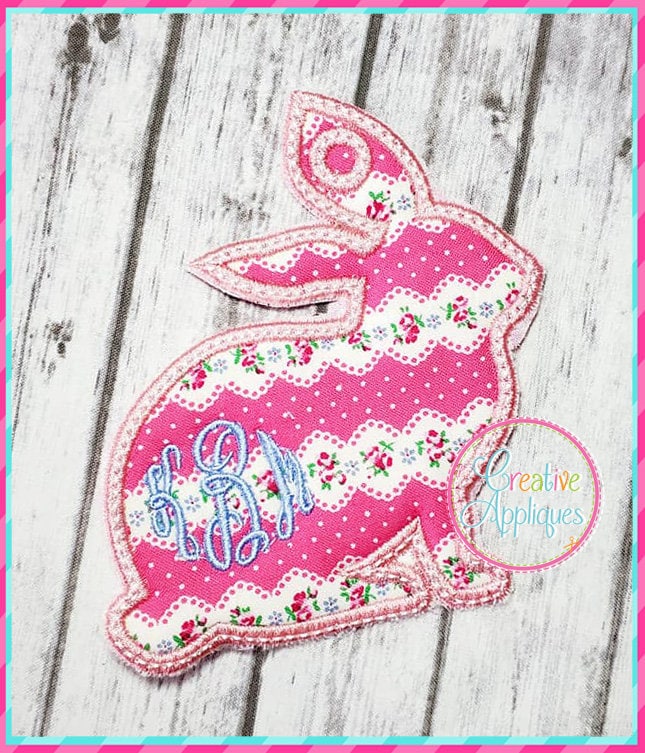 Rabbit Silhouette Tag in the Hoop Applique Machine Embroidery - Etsy