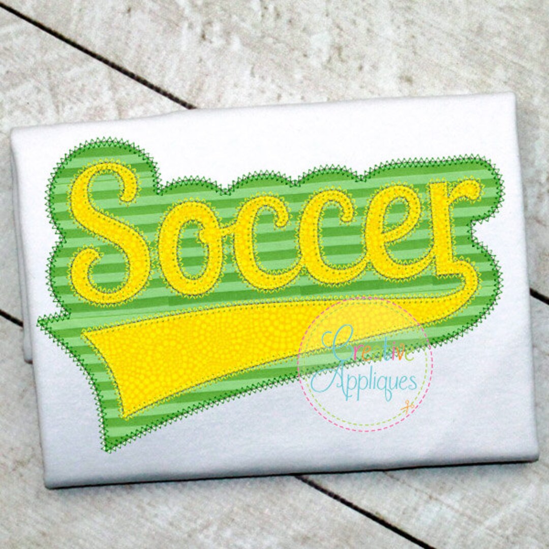 Soccer Applique Digital Machine Embroidery Applique Design 6 Sizes ...