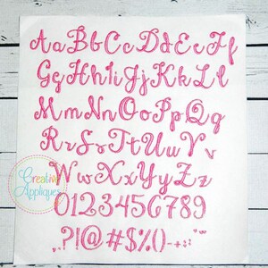 7 SIZES!!! Stylish Script Embroidery Font, Alphabet Font Digital ...