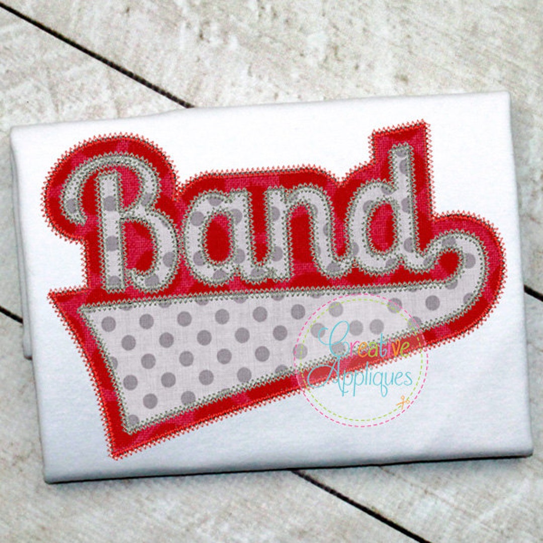 Band Applique Digital Machine Embroidery Applique Design 6 Sizes, Band ...