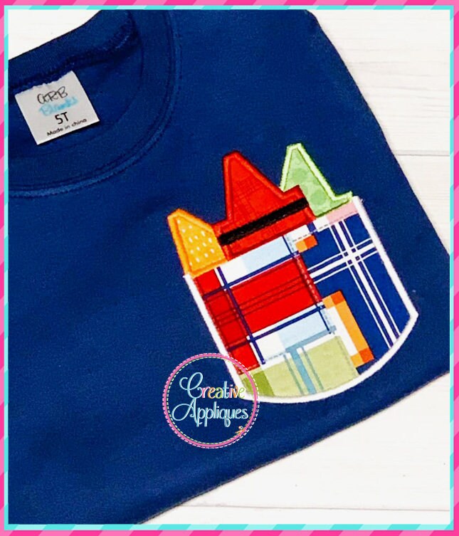 Crayon Pocket Applique Machine Embroidery Design 9 Sizes, in the Hoop ...