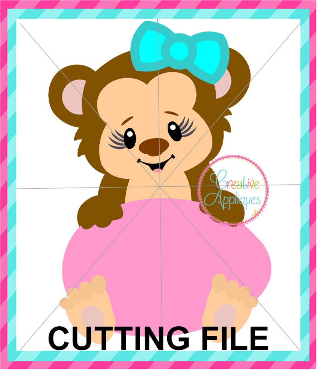 Girl Monkey Easter SVG Cutting File, Monkey Svg, Monkey Cut File Svg ...