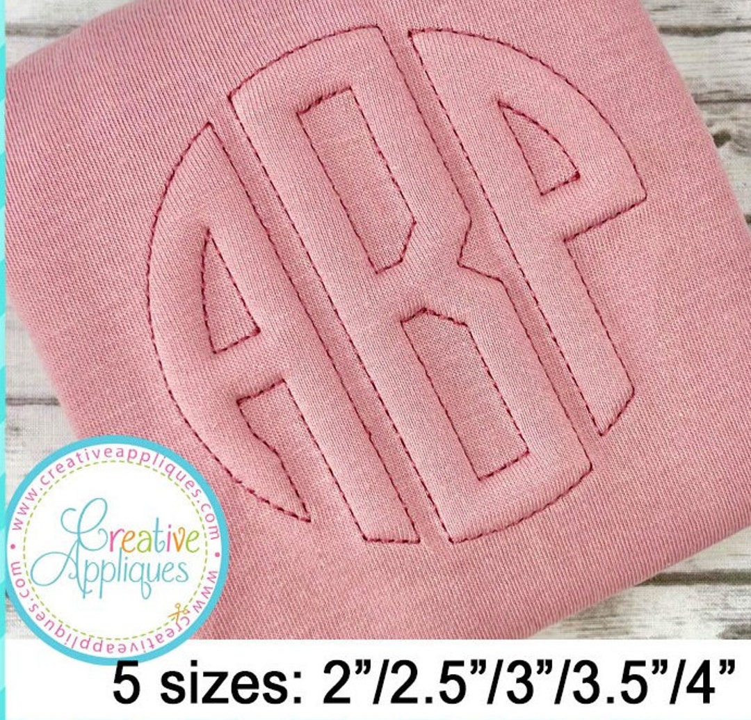 EMBOSSED Circle Monogram 3D Puff Foam Embroidery Font Machine ...