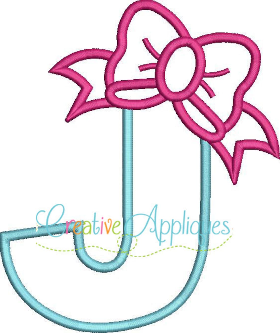J Bow Letter J Applique Machine Embroidery Design 4 Sizes Bow - Etsy
