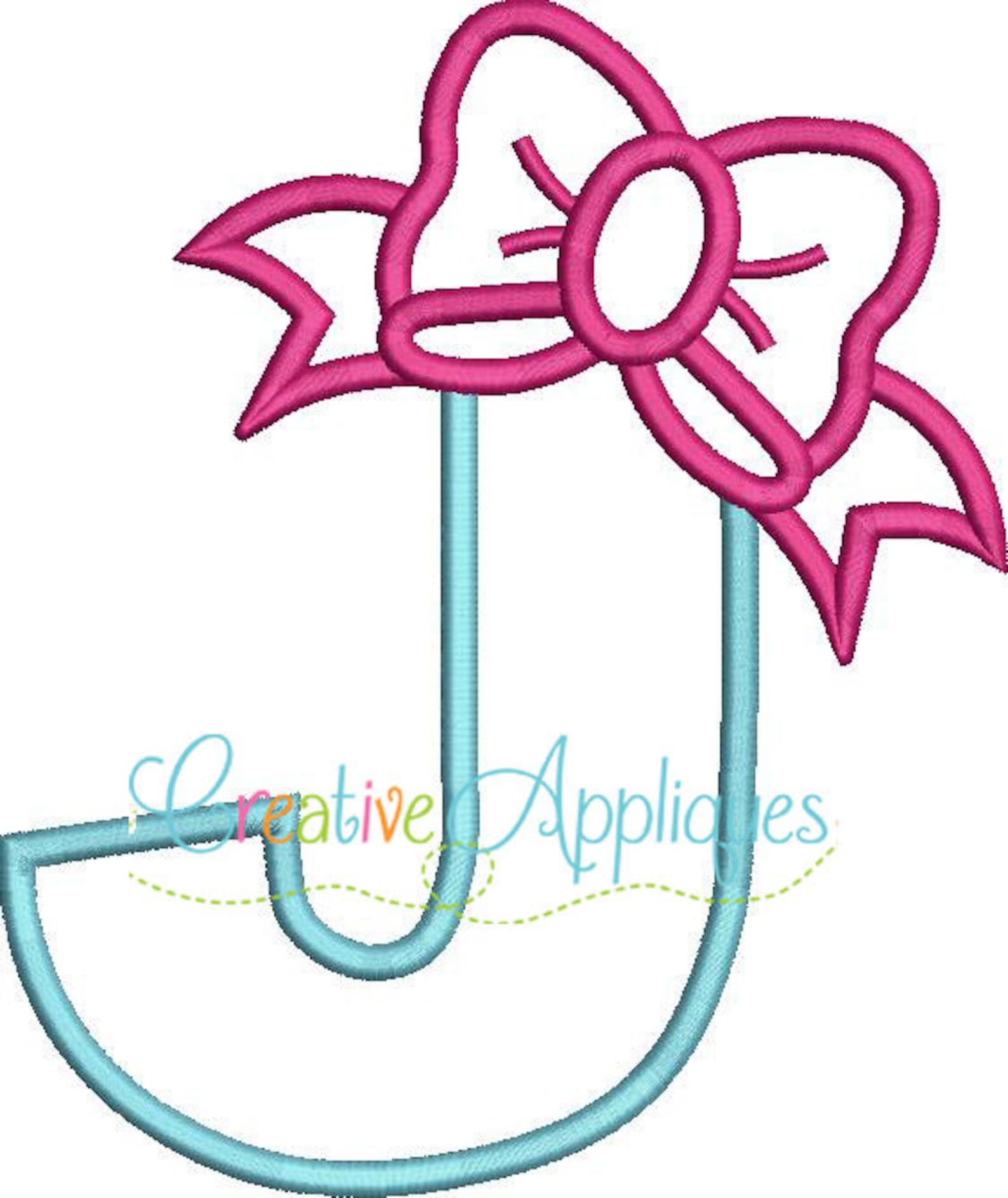 J Bow Letter J Applique Machine Embroidery Design 4 Sizes Bow - Etsy