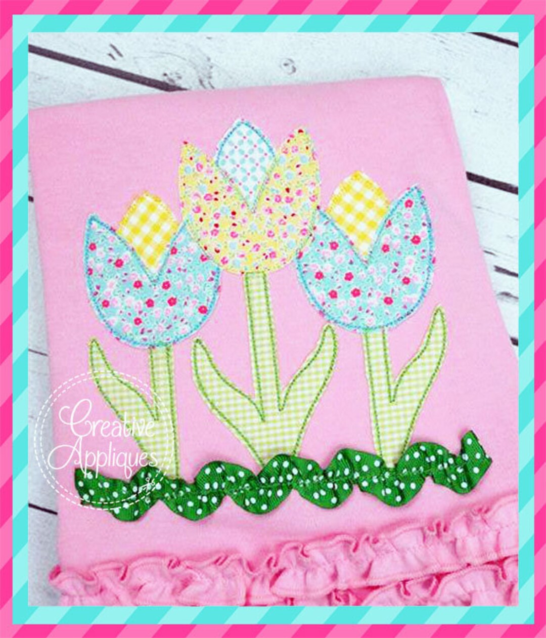 Tulips Trio Flower Machine Embroidery Applique Design 4 Sizes, Flower ...