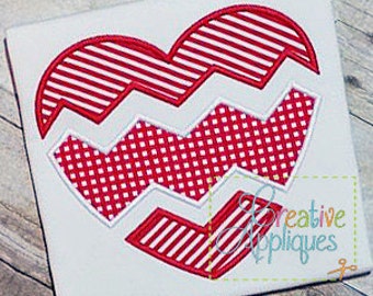 Split Applique Heart Machine Embroidery Design 4 Sizes - Etsy