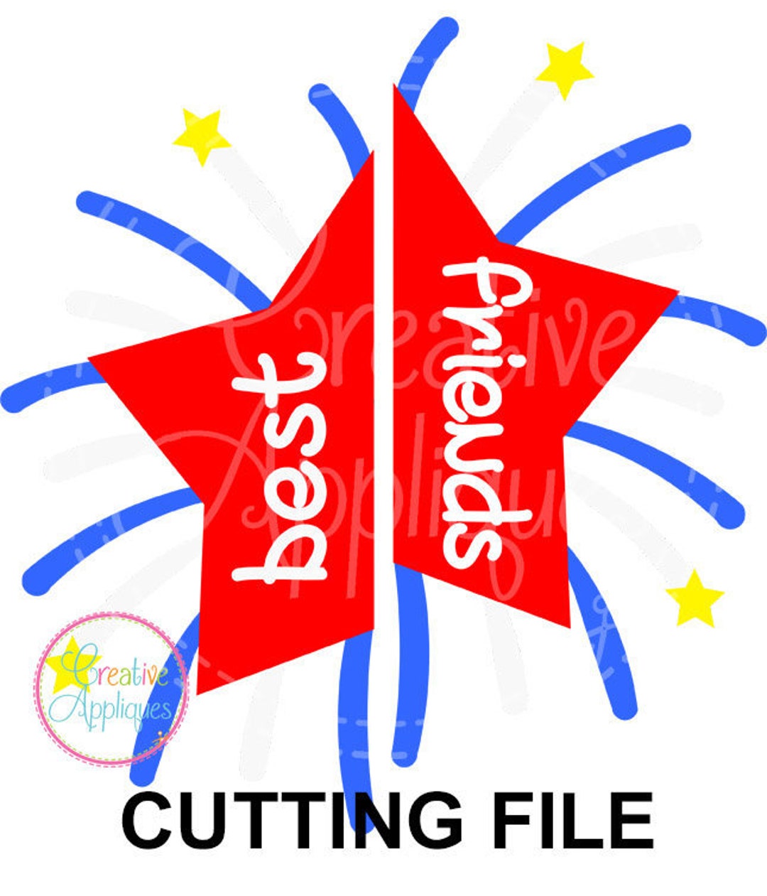 EXCLUSIVE SVG Eps DXF Best Friends Split Star Svg, Bff Svg, Best ...