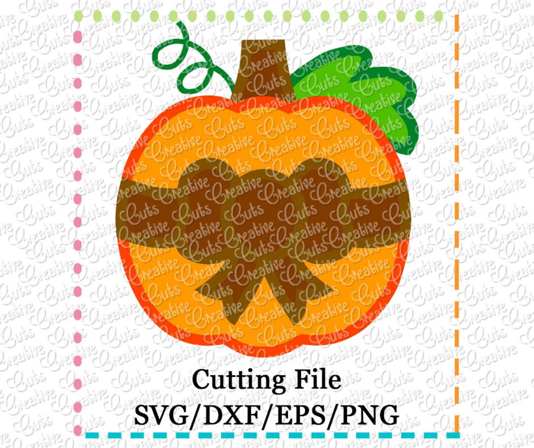 EXCLUSIVE SVG Eps DXF Pumpkin With Bow Svg, Pumpkin Svg, Halloween Svg ...