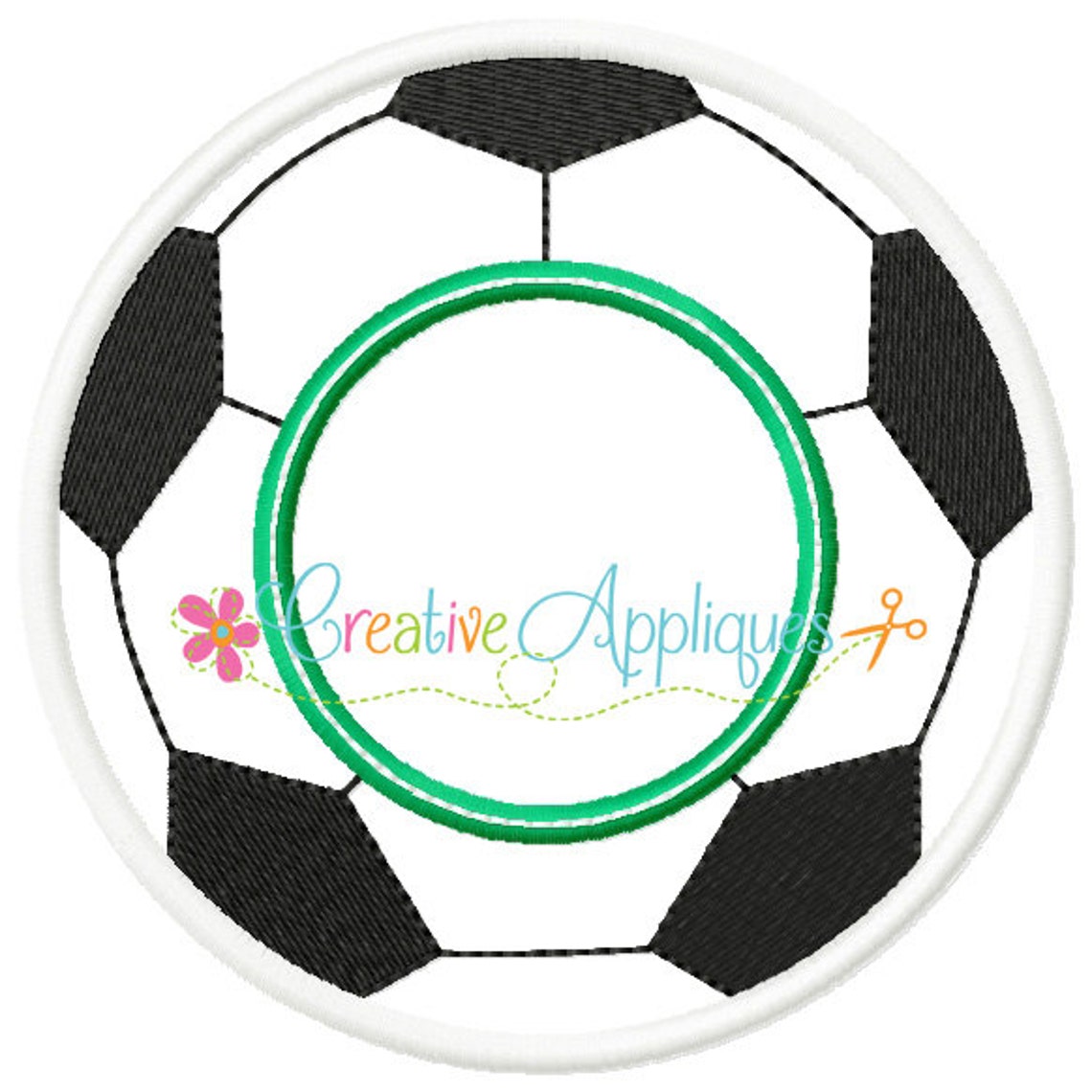 Soccer Ball Monogram Digital Machine Embroidery Applique Design 4 Sizes ...