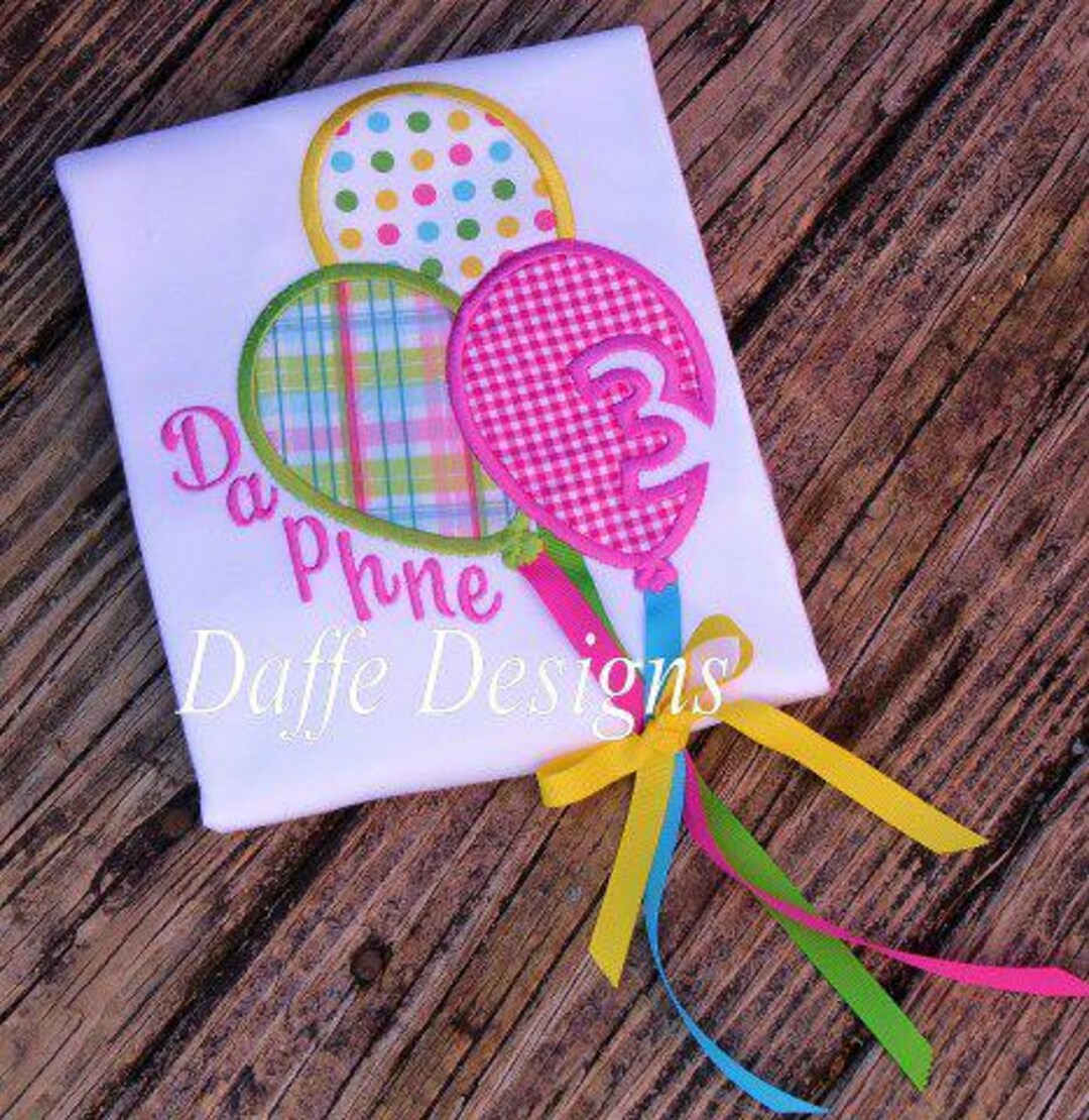 Birthday Balloons Applique Design, Machine Embroidery, Embroidery ...