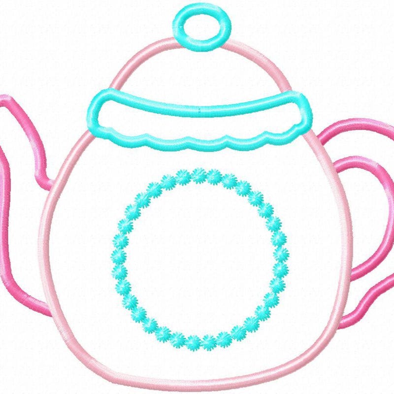 Teapot Applique Design - Etsy