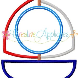 Boat Monogram Machine Embroidery Applique Design 4 Sizes, Boat Applique ...