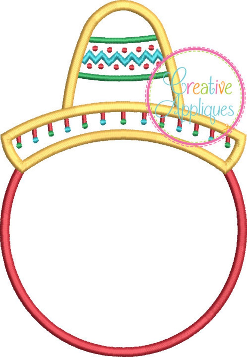 Sombrero Monogram Digital Machine Embroidery Applique Design 5 SIZES ...