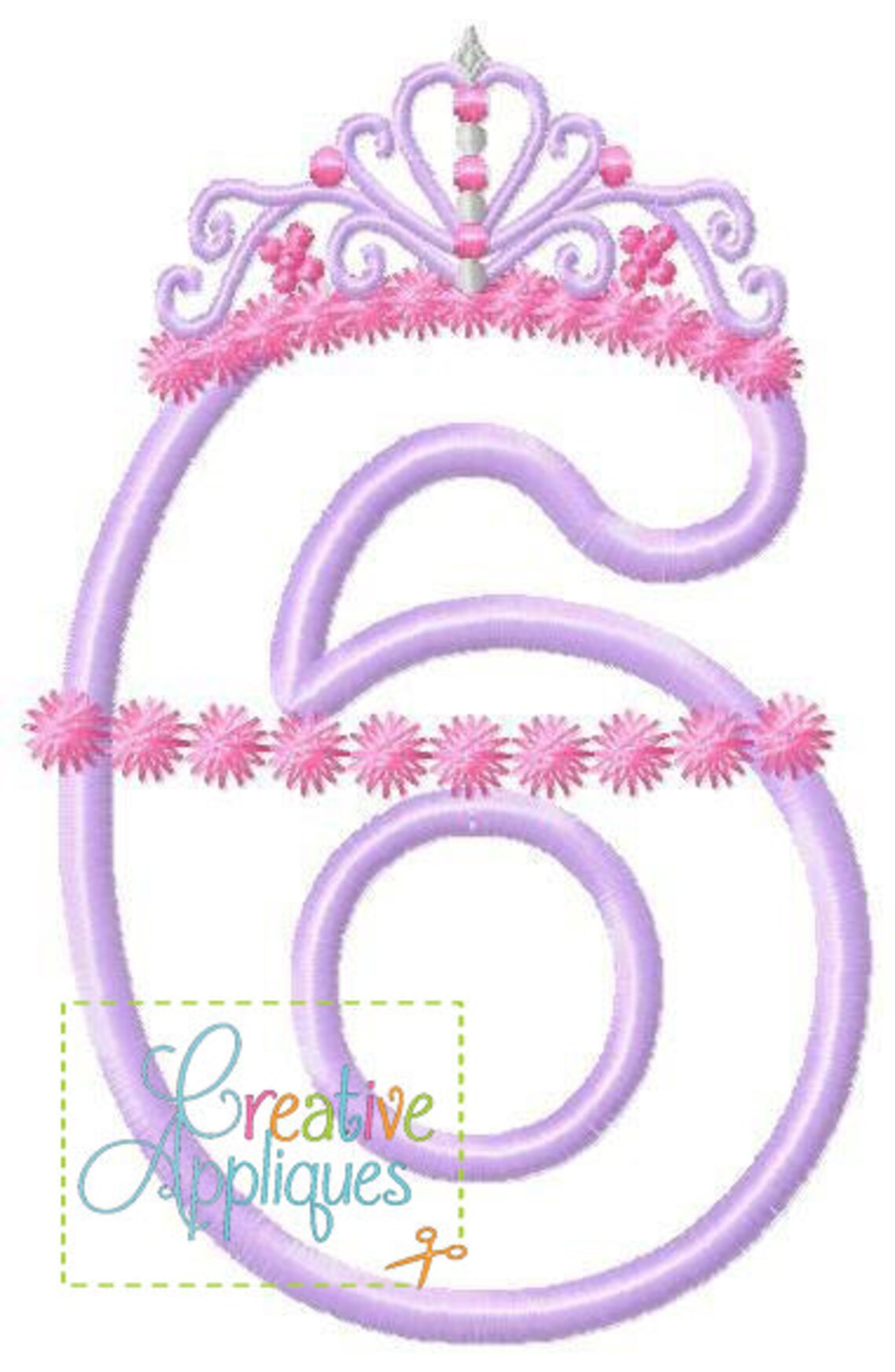 Princess Ballerina Tutu Crown Tiara Number 6 Six Sixth Machine | Etsy