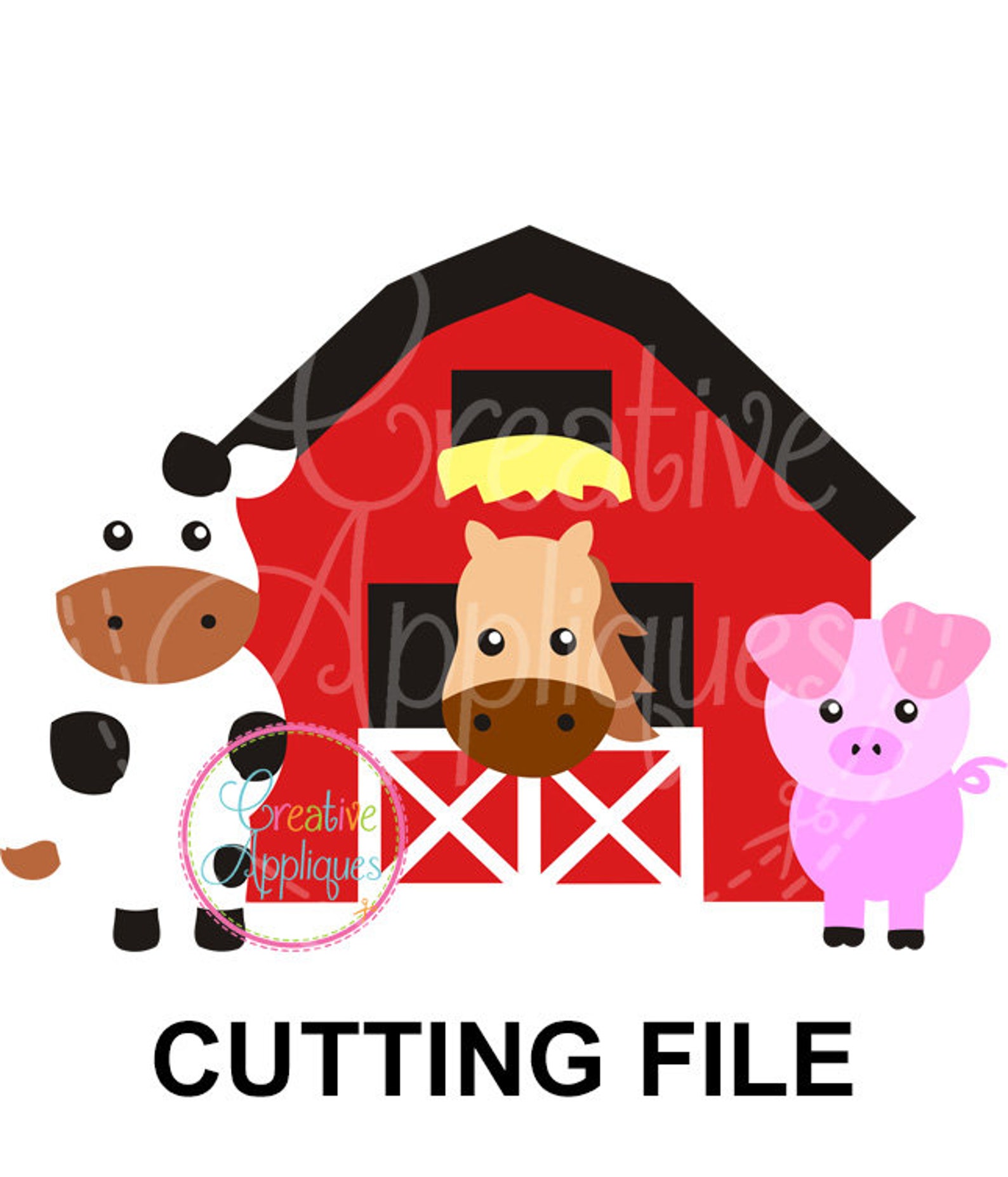 EXCLUSIVE Barn With Animals Svg Cutting File Farm Animals - Etsy