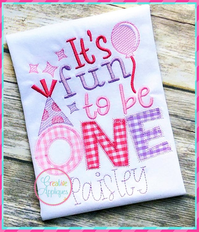It's Fun to Be One First Birthday Embroidery Digital - Etsy