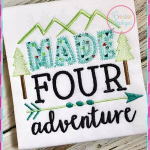 Made Four Adventure 4th Birthday Digital Machine Embroidery Design 4 ...