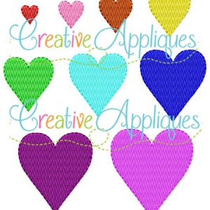 Heart Miniature Embroidery Digital Machine Embroidery Design 9 Sizes ...