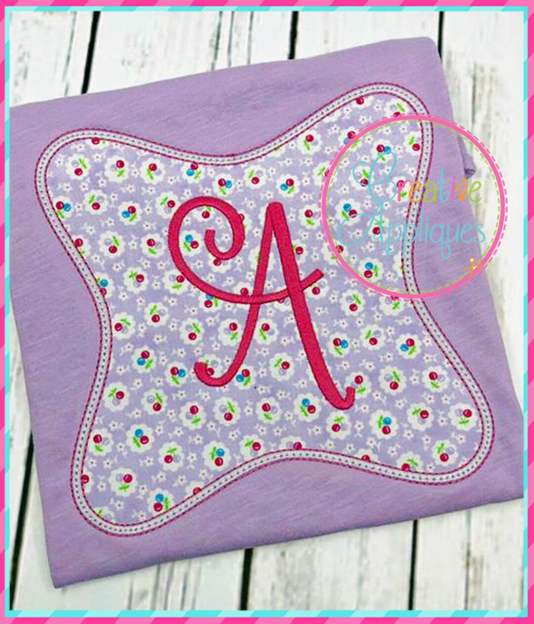 Monogram Applique Frame Digital Machine Embroidery Design 10 Sizes ...