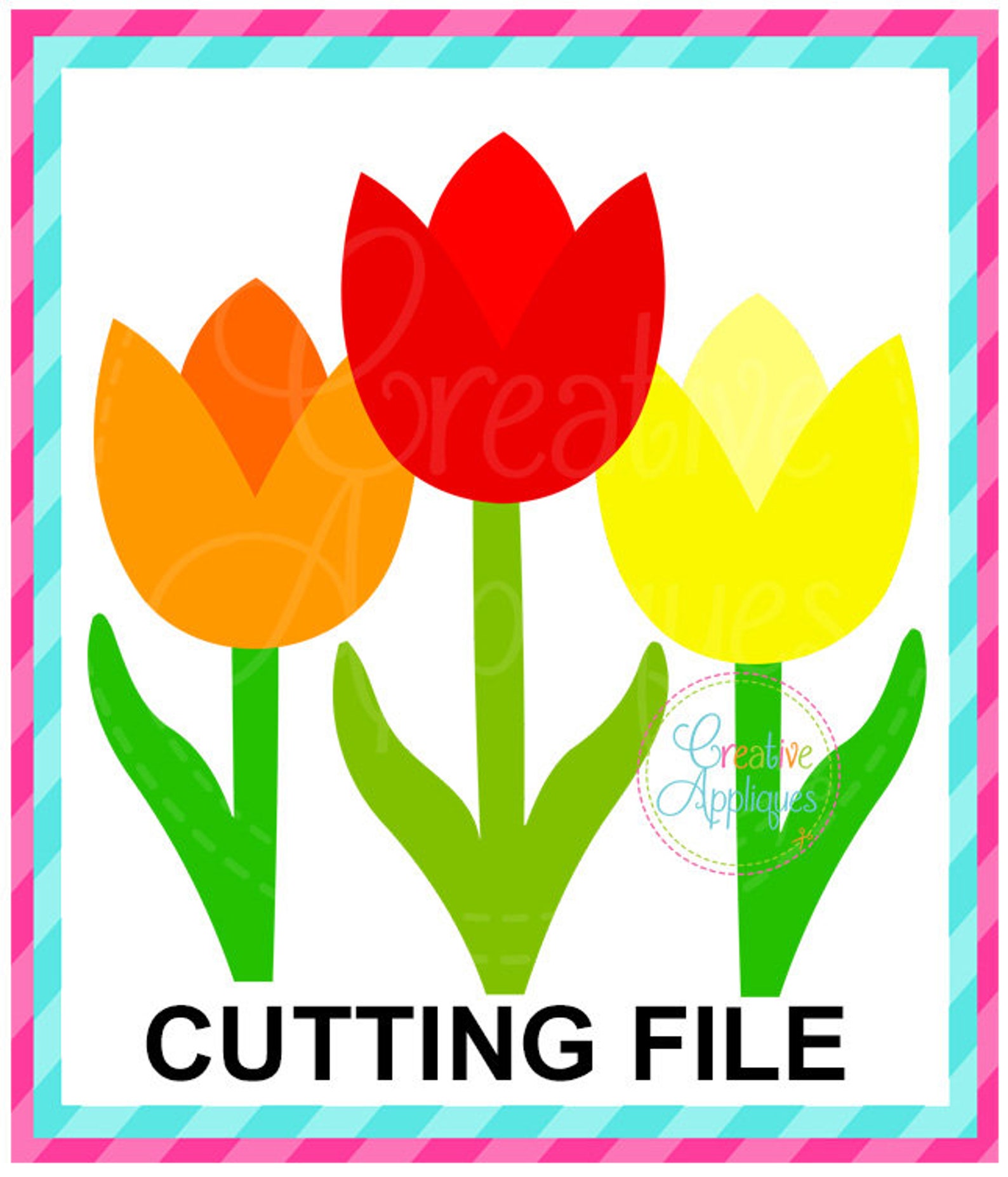 Tulips Trio SVG Cutting File Tulips Cut File Tulips Dxf - Etsy