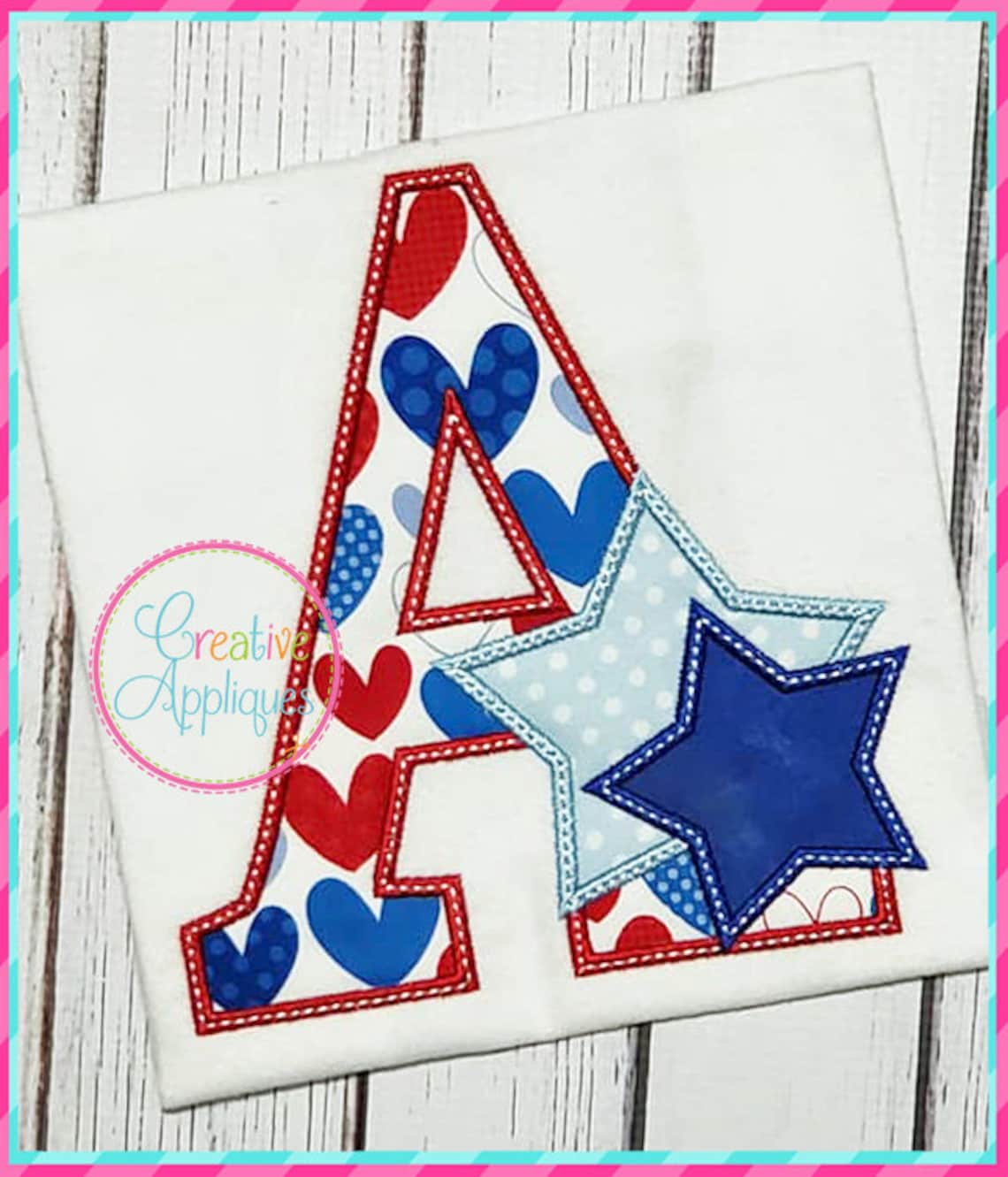 Stars Alphabet Letter Set A-Z Applique Machine Embroidery | Etsy