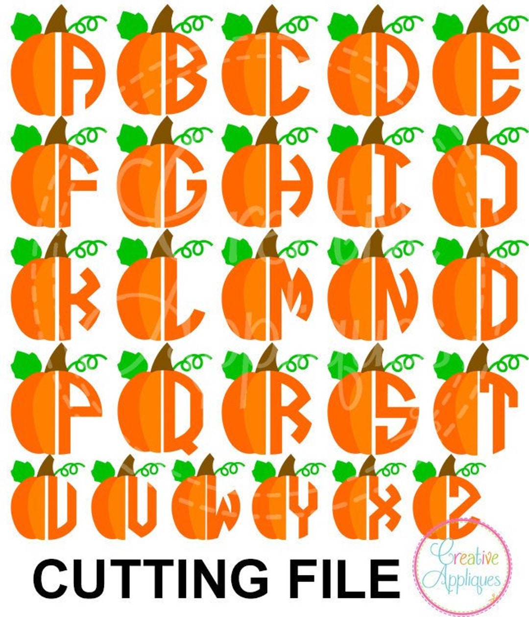 EXCLUSIVE SVG Eps DXF Pumpkin Alphabet Svg, Pumpkin Svg, Autumn Svg ...