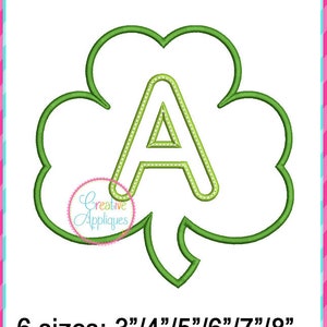 6 Sizes! Shamrock Clover Alphabet Letter Set A-Z Applique Machine ...