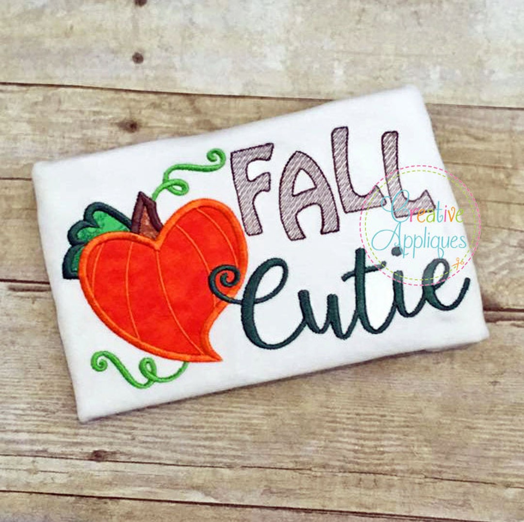 Fall Cutie Applique Digital Machine Embroidery Design, Fall Applique ...