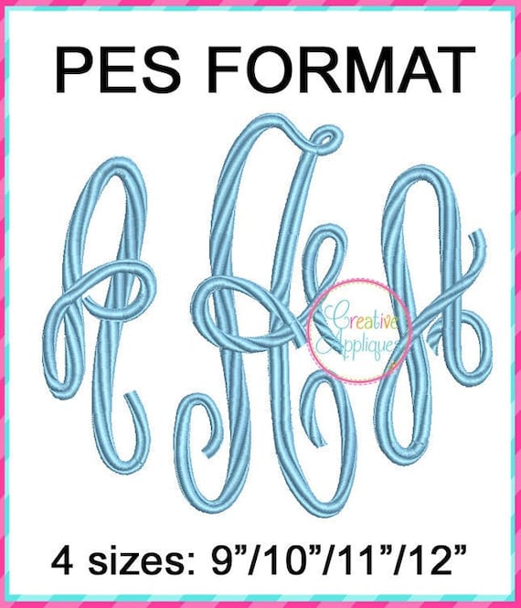 PES FORMAT 4 Sizes 3 Letter Master Circle Embroidery Monogram - Etsy