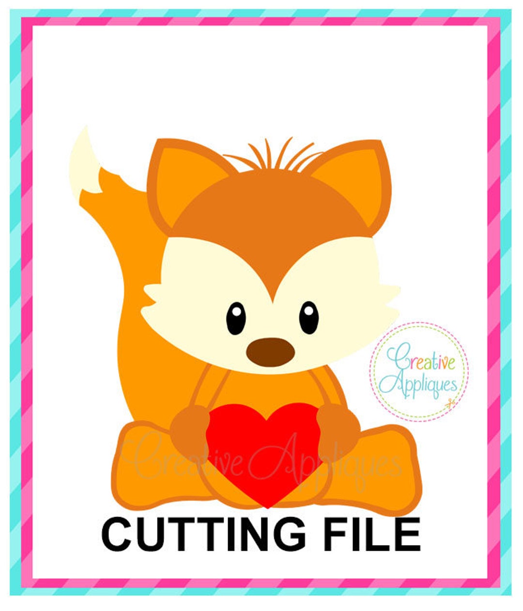Valentine Fox SVG Cutting File, Fox Svg, Fox Cut File Svg, Valentine ...