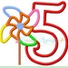 Pinwheel Five Fifth 5 5th Birthday Number Digital Machine Embroidery ...