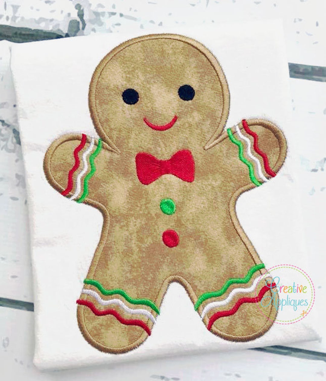 Gingerbread Boy Applique Digital Machine Embroidery Design 5 Sizes ...