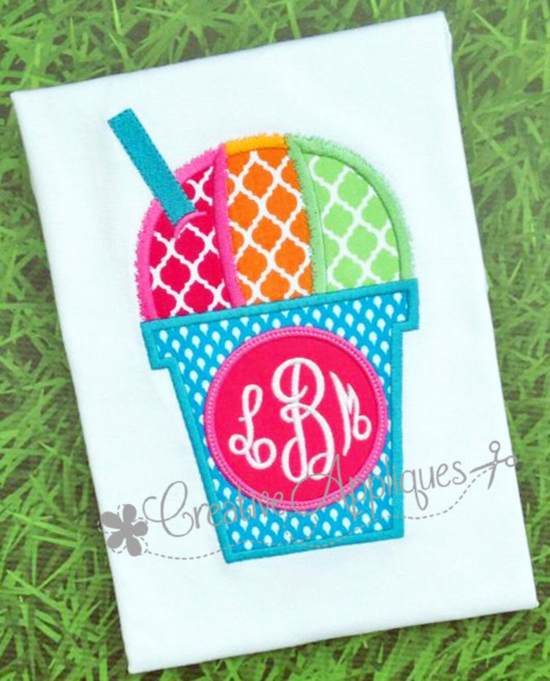 Snowcone Snoball Snocone Snowball Monogram Digital Machine Embroidery ...