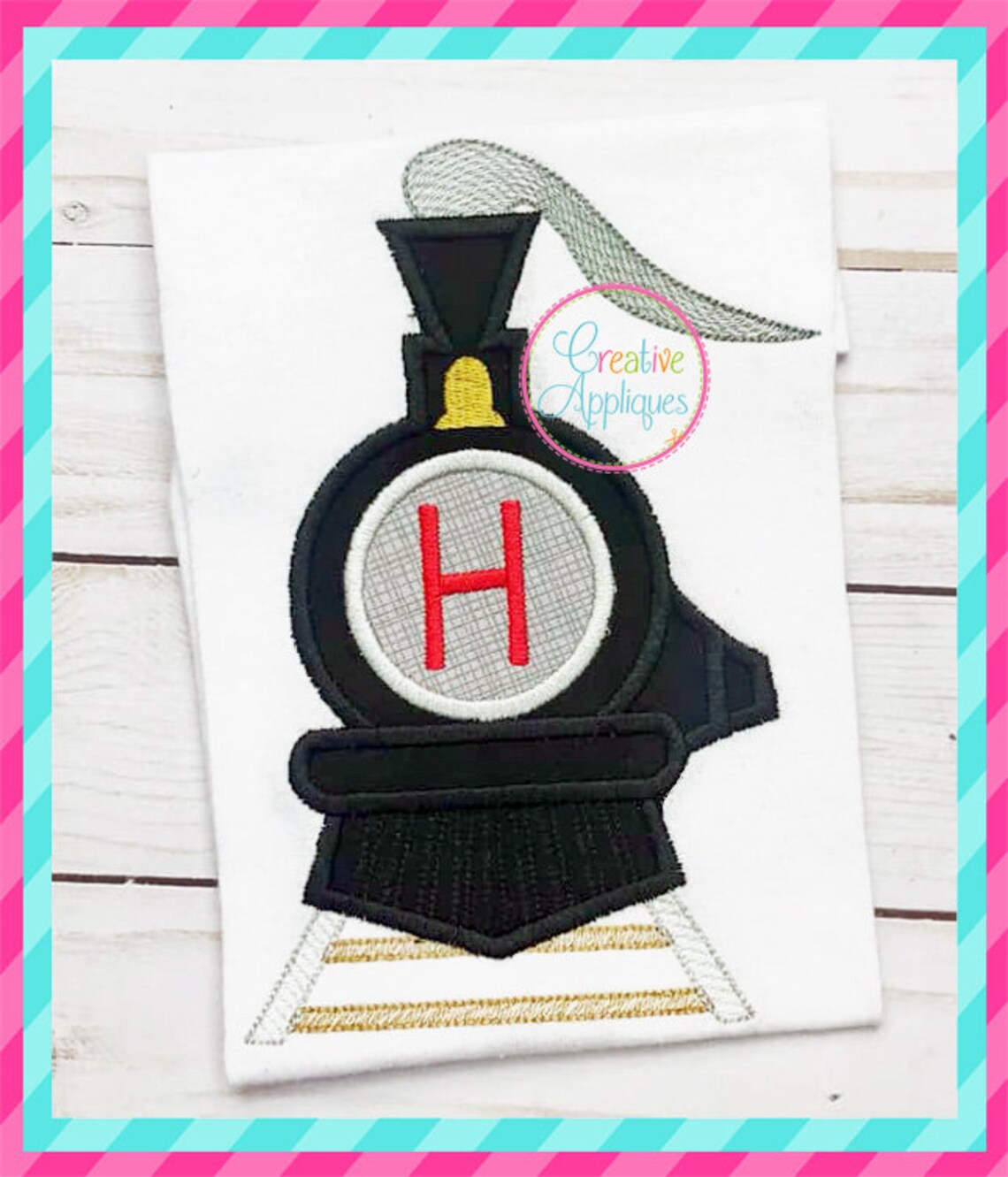 Monogram Train Applique Digital Machine Embroidery Design 4 - Etsy