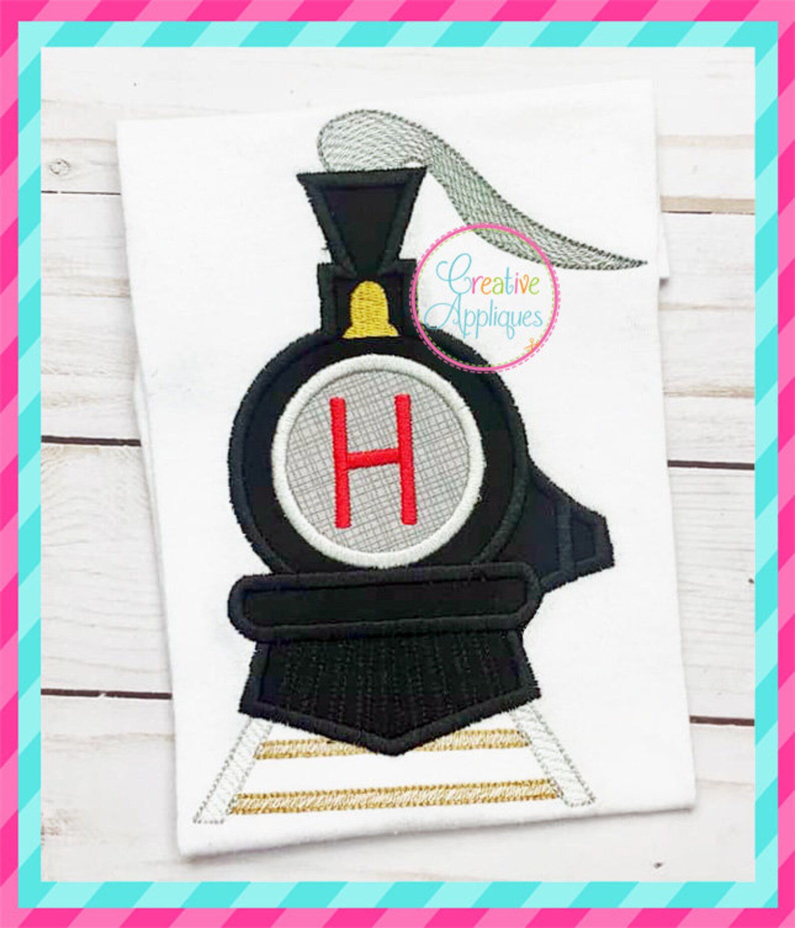 Monogram Train Applique Digital Machine Embroidery Design 4 Sizes ...