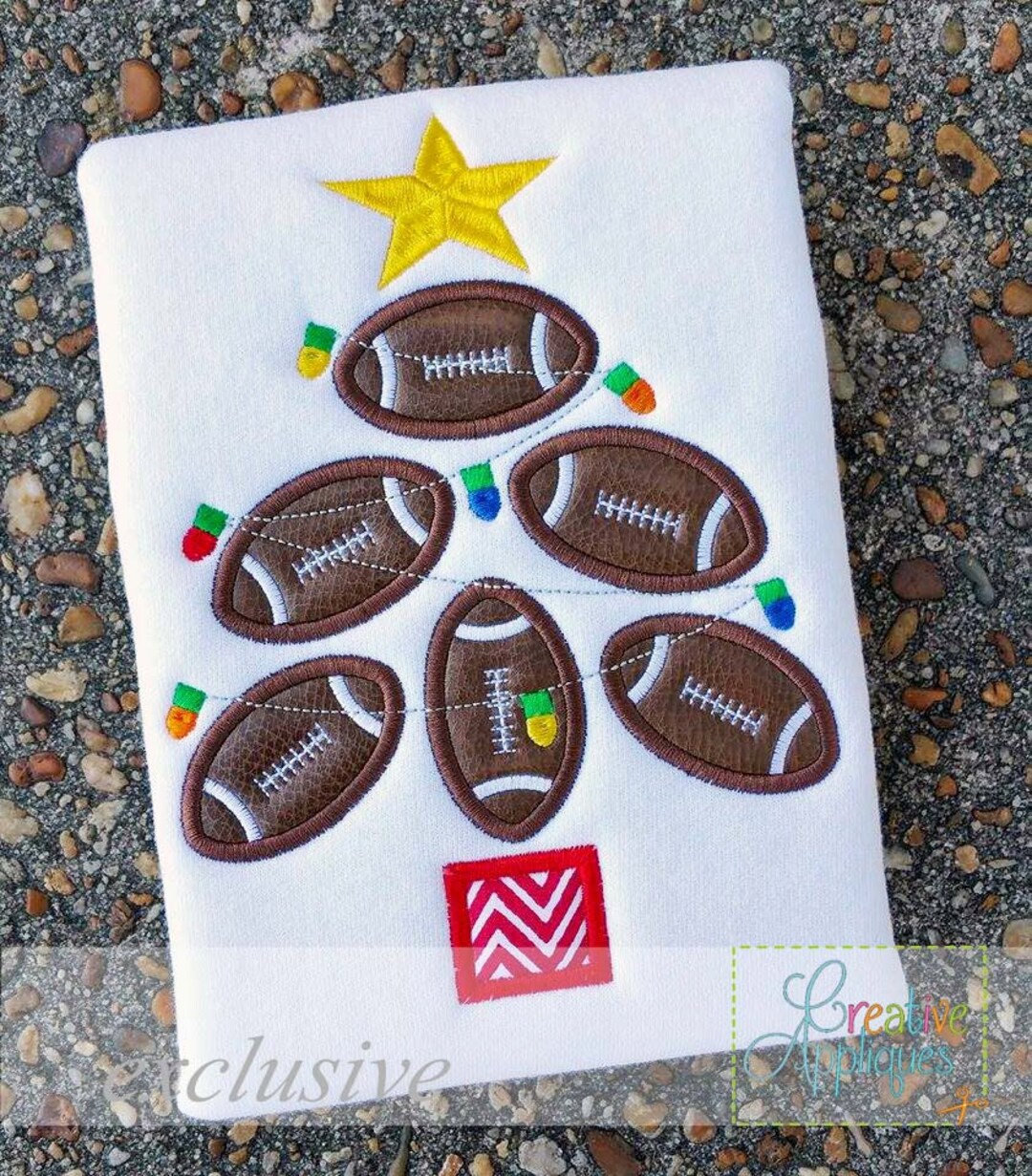 Football Christmas Tree Digital Machine Embroidery Applique Design 4 ...