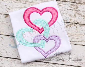 Interlocking Hearts Applique Embroidery Design - Etsy